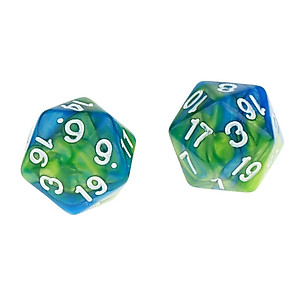 MonkeyJack 10pcs 20 Sided Dice D20 Polyhedral Dice for Dungeons and Dragons Game Role Playing Game Green Purple