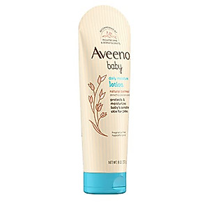 Aveeno Baby Daily Moisture Lotion for Delicate Skin with Natural Colloidal Oatmeal & Dimethicone, Hypoallergenic Moisturizing Baby Lotion, Fragrance-, Phthalate- & Paraben-Free, 8 fl. oz