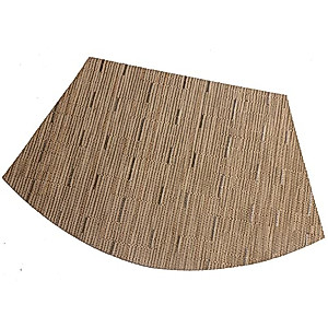 SHACOS Round Table Placemats Set of 4 Wedge Placemats Heat Resistant Round Table Mats Wipe Clean (4, Tan)