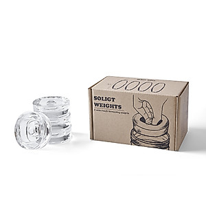 4-Pack of Fermentation Glass Weights with Easy Grip Handle for Wide Mouth Mason Jars