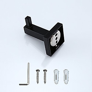 LJLink Wall Clothes Hooks Black Hooks SUS 304 Stainless Steel Heavy Duty Hooks Wall Mounted Modern Bath Hooks for Robe Coat Towels Hat Hanger Bathroom Kitchen Bedroom Hotel Garage, 2 PCS