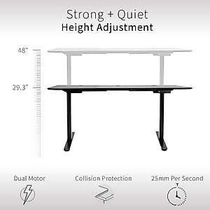 VIVO Electric Dual Motor Height Adjustable 63 x 32 inch Stand Up Desk, Complete Active Workstation, 3 Part Table Top, Black Frame, Memory Controller, DESK-KIT-E2B1B