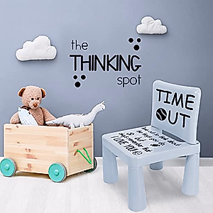 2 Pack Time Out Chairs Sticker Child Toddler Early Education Sticker by Times Overtime Chair Decoration Wall Stickers Vinyl for Boy Girl Nursery Home Decoration