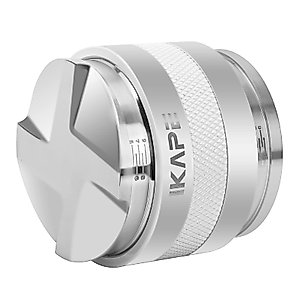 IKAPE Coffee Products, 53mm Coffee Distributor & Hand Tamper, Adjustable Depth Espresso Distributor Fits All 53mm Espresso Portafilter, Compatible with 54MM Breville Bottomless Portafilter (Silver)
