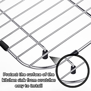 Rubber Feet for Sink Grid Sink Protecter Rubber Grid Kitchen Sink Wire Protective Rack Feet Grate Rubber Wire Bumper Replacement Protector Parts for Kitchen Rack, 60 Pieces (Black) (Black)