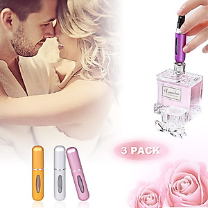 LAIKME Travel Mini perfume Refillable Atomizer Container, Pocket Travel Size Cologne Sprayer, Perfume Scent Pump Case, Fragrance Empty spray bottle for Traveling and Outgoing 5ml