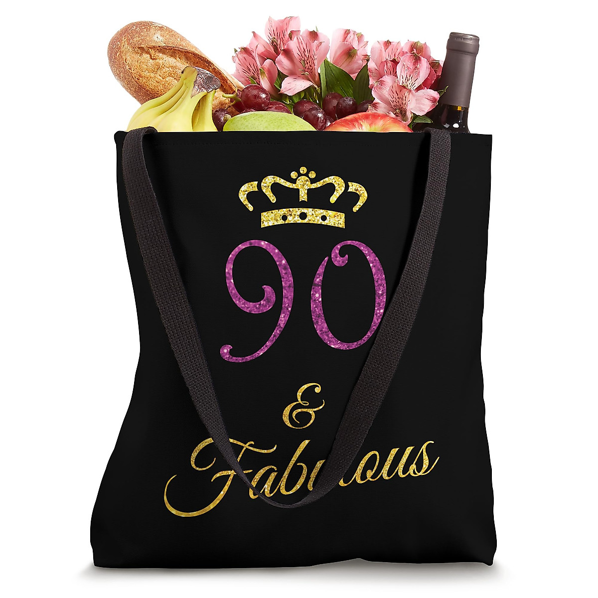 90th Birthday Shirt for Women Gift Funny 90 Year Old Grandma Tote Bag