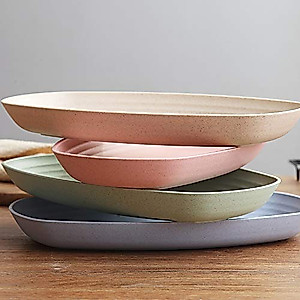 Yopay 8 Pack Wheat Straw Plates, 11 Inch Microwave Safe Lunch Dinner Plates, Reusable BPA Free Lightweight Plates