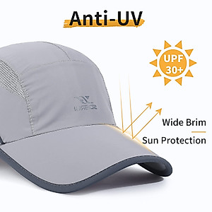 kozinu Running Hat Mesh Sports Cap Lightweight Quick Drying Runner Cap for Men Women Gray