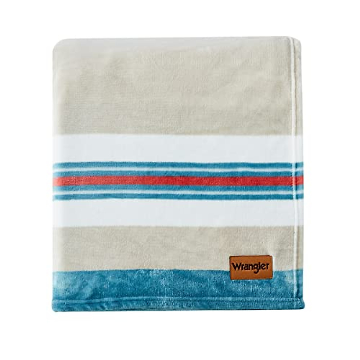 Wrangler - King Blanket, Ultra Soft Plush Fleece Blanket (Modern Serape Stripe Blue, King)