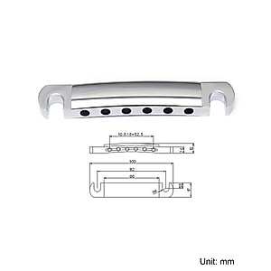 Metallor Tune-O-Matic Style Guitar Stop Bar Tailpiece for LP Les Paul SG Style Electric Guitar Parts Replacement Chrome.