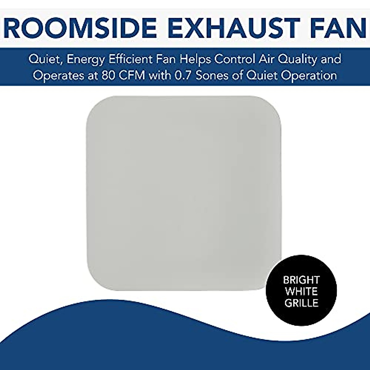 Broan-NuTone AER80K Roomside CleanCover Bathroom Ventilation Exhaust Fan, 80 CFM, 0.7 Sones, White