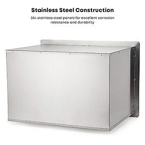 Stanbroil Double Door Dry Storage Pantry, 30-Inch Wood Grain Storage Cabinet BBQ Access Door for Outdoor Kitchen, BBQ Island and Grill Station