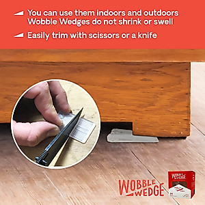 Wobble Wedges Flexible Plastic Shims, 30 Pack - MADE IN USA - Multi-Purpose Shim Wedges for Home Improvement & Work - Plastic Wedge, Table Shims for Leveling, Toilet Shims & Furniture Levelers - Clear