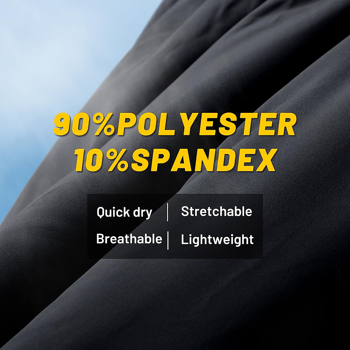 MIER Men's Lightweight Running Shorts Quick Dry Gym Sports Shorts with Zipper Pockets,Black,M