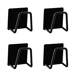 chenyesun Pot Lid Holder, 2 Pairs of Wall Mount Pot Lid Organizer,304 Stainless Steel Self Adhesive Cabinet Door Pot Lid Holder Rack for Kitchen Wall Mount,Freely Adjustable Length