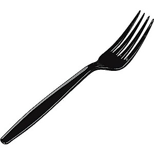 Dixie FH517 Plastic Cutlery, Heavyweight Forks, Black, 1000/Carton