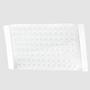PCR Plate Sealing Film, Pressure-Sensitive Adhesive, Optically Clear Plate Sealing Film, for PCR, qPCR, and Elisa Applications. Materials: Polypropylene. 100 Sheets per Pack. Microplate Sealing Tape.