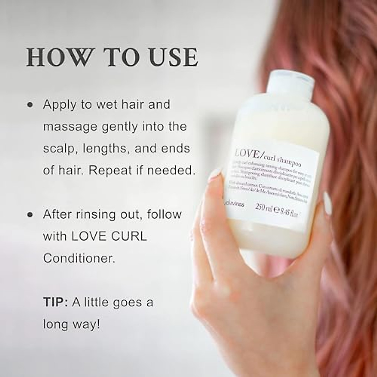 Davines LOVE Curl Shampoo | Wavy & Curly Hair Shampoo | Smooth and Moisturize Curls with Almond Extract | 8.45 fl oz