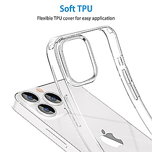 JJGoo Compatible with iPhone 14 Pro Case, Clear Soft Shockproof Protective Slim Thin Bumper Cover Transparent Phone Case