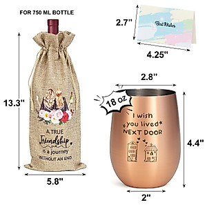 FACOYANS I Wish You Lived Next Door Friendship Gifts for Women, Best Friend Birthday Gifts for Women Friends Soul Sister, Mothers' Gifts for Her- Thinking of You Gifts for Women