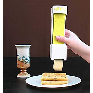 Tao Xiong Simple One Click Stick Butter Cheese Cutter - Butter Dispenser to Store Butter for Making Bread, Cakes, Cookies (Yellow)