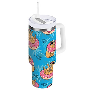 DIGTIA Stainless Steel Insulated Tumbler w/Handle & Straw, Sunglass Capybara Double Wall Vacuum Travel Coffee Mug Cup w/Lid, Leak-Proof Sports Summer Beach Water Bottle,30oz