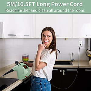 Handheld Steam Cleaner, 10 in 1 Steamer for Cleaning, Upholstery Steamer Cleaner, Car Steamer, Steam Cleaner for Surface Cleaning Home, Sofa, Bathroom, Car seat, Office (Green)