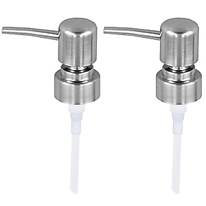 Plastic Soap Dispenser Foaming Dispenser 2pcs Stainless Steel soap and Lotion Replacement Pump dispensers for Lotion Oil Shampoo Hand soap Bottles Pump Bottle Dispenser Liquid Dispenser