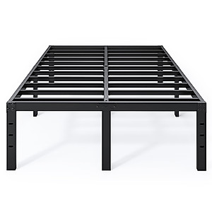 QEROMY Full Size Bed Frame - 18 in Sturdy Platform Bed Frame Full, Heavy Duty Metal Bed Frame No Box Spring Needed, Quick & Easy Assembly, No Noise, Black