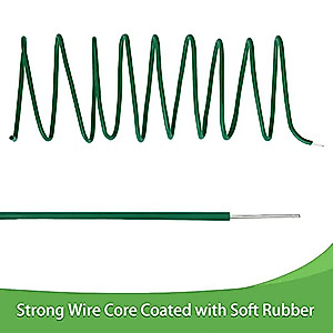 Tenn Well Green Garden Plant Ties, 66 Feet 2.8mm Bendable Plant Training Wire Trellis Wire for Supporting Tomato Plants, Climbing Roses and Cucumbers (2PCS X 33 Feet)