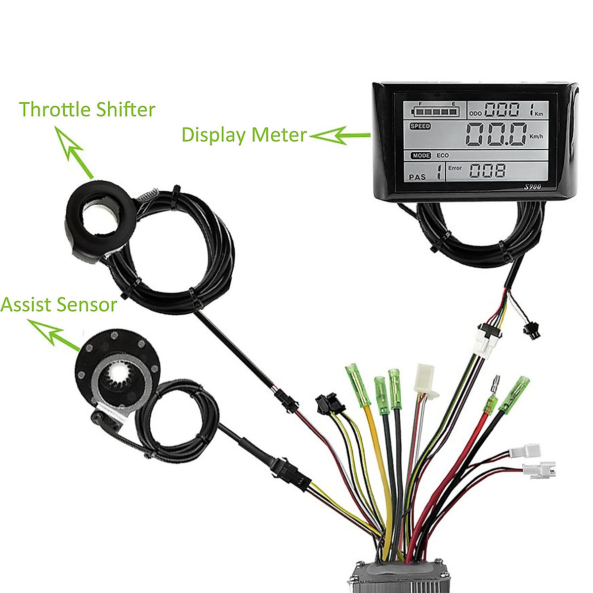 ANNAD Electric Bicycle Controller Display Waterproof Good Toughness E-Bike Controller Kit for 500W Motor