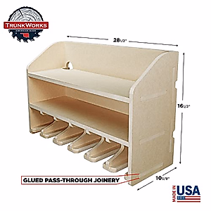 TrunkWorks Heavy Duty 6 Bay Cordless Drill Wall Mount Organizer Shelf Storage & Battery Charging Station - Gifts for Dad/Men