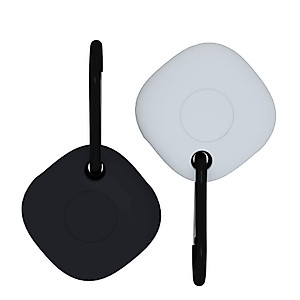 BLLQ Soft Silicone Cover Case with Key Ring Keychain Clip Compatible with Samsung Galaxy SmartTag + Plus/Sam Sung Galaxy SmartTags,3 Pack, Black/White/Red