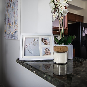 Handprint Footprint Memory Kit by Little’s Comfort - personalized clay keepsake with wooden picture frame-for newborn infants, kids, adults, family or pets-baby shower-photo decoration-non toxic