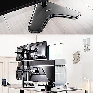 VIVO Quad 13 to 30 inch Monitor Free-Standing Mount, Fully Adjustable Desk Stand, Holds 4 Flat or Curved Display Screens, STAND-V004F