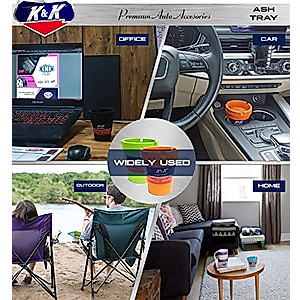 KnK Auto Pink Car Ashtray Smokeless Ash Bucket Automotive Cigarette Bud/Butt Cup for Women Portable Durable Stub out Cup Self-Extinguishing Interior Vehicles Boat Home Office Outdoor Picnic Beach