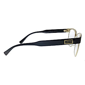 Versace VE 1264 1436_5 Matte Black Gold Metal Oval Eyeglasses 54mm