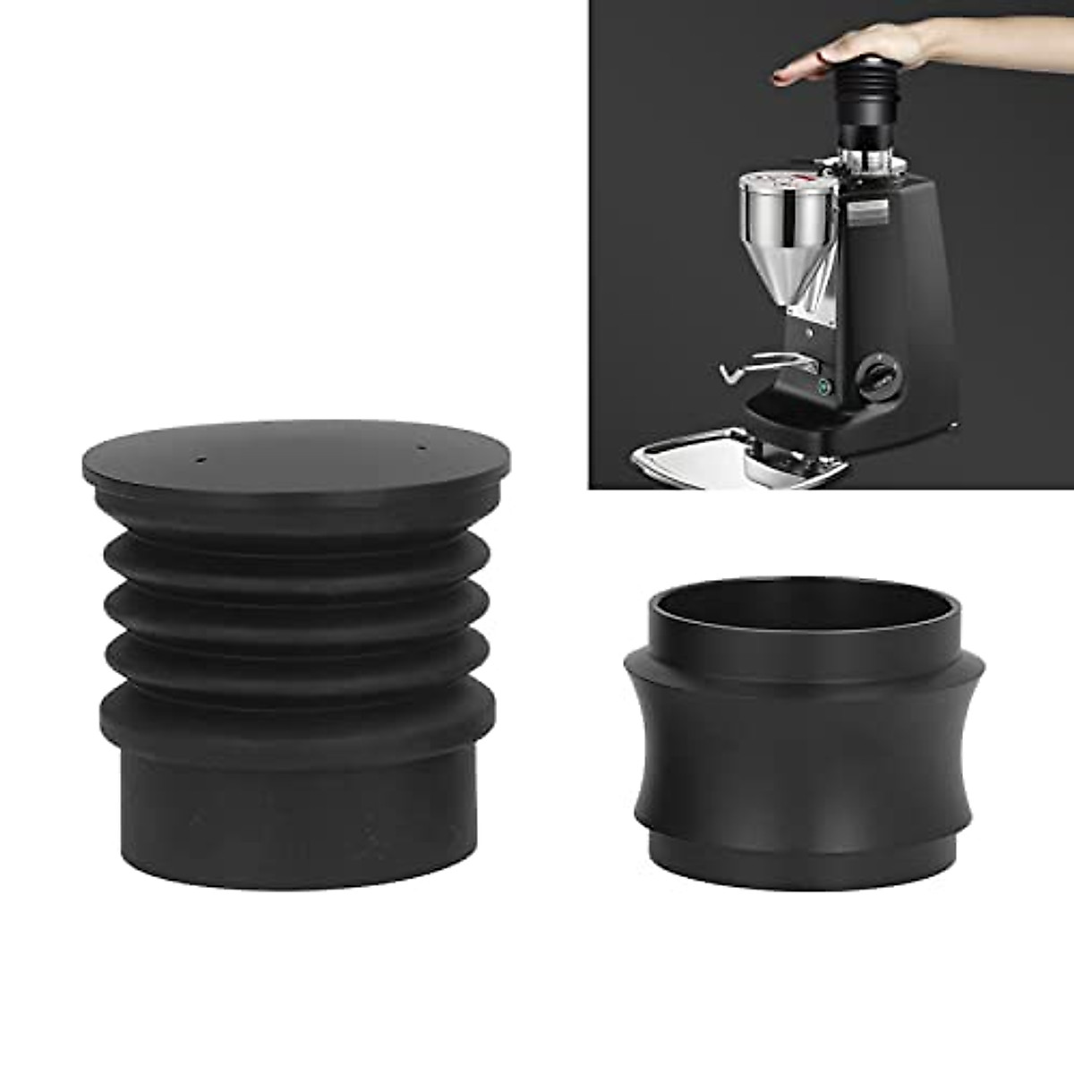 Coffee Grinder Bean Bin for MAZZER Min Series Durable Aluminum Alloy and Silicone Cleaning Tool Accessories