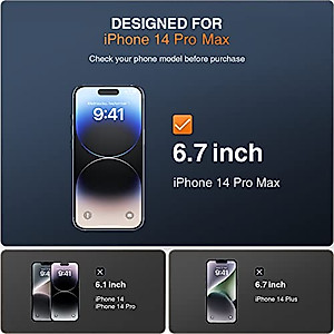 LK 2 Pack iPhone 14 Pro Max Screen Protector [Auto Dust-Elimination] with 2 Pack Camera Lens Protector, 9H Hardness, Easy Installation, Ultra-Thin Anti-Scratch for iPhone 14 Pro Max
