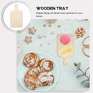 Operitacx 12 Pcs Mini Wooden Cutting Boards Craft with Handle Wooden Chopping Board Small Serving Board Rustic Paddle Kitchen Board for Home Kitchen Decor Cutting Board (4.7x2.3 inch)