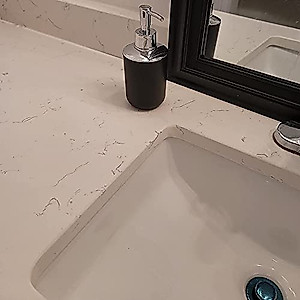 YCOCO Bathroom Accessories Set,6 Pcs Plastic Gift Set Toothbrush Holder,Mouthwash Cup,Soap Dispenser,Soap Dish,Toilet Brush,Trash Can,Black