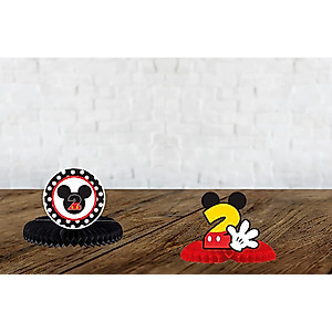 Cartoon Black Red Mouse Happy 2nd Birthday Honeycomb Centerpieces Oh Twodles Theme Decor for Boy Girl Princess High Chair 2nd Birthday Party Baby Shower Favors Supplies Decorations Photo Booth Props