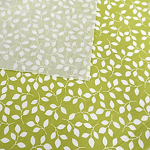 Gnognauq 7 Pieces Green Leaf Pattern Cotton Fabric Fat Quarter Bundles Pre-cut Fabric for Sewing Quilting