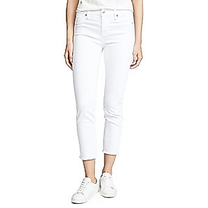 7 For All Mankind Womens Jeans Roxanne Ankle Pant, White, 30