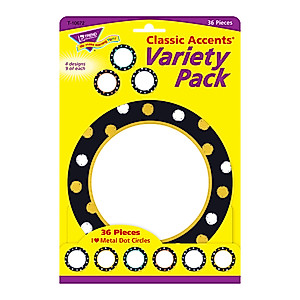 I Metal Dot Circles Classic Accents® Variety Pack, 36 Count