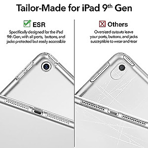 ESR for iPad Cases for 9 Generation, Matte TPU Shell Back Cover Compatible with iPad 9th/8th/7th Generation, Ful Protection, Slim and Lightweight, Translucent
