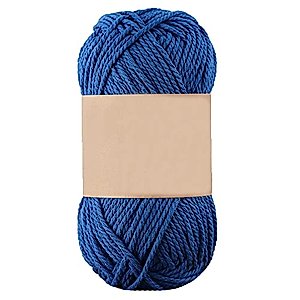 Blue Crochet Bag Hat Yarn Round Rope Yarns Cotton Twine Polyester Yarn DIY Knitting Cup Mat,Basket,Home Decor Projects 100g