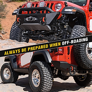 Nilight - 90052B 2 Pack 3/4" D-Ring Shackle 4.75 Ton (9500 Lbs) Capacity with 7/8" Pin Heavy Duty Off Road Recovery Shackle with Isolators & Washer Kit for Jeep Truck Vehicle , Black