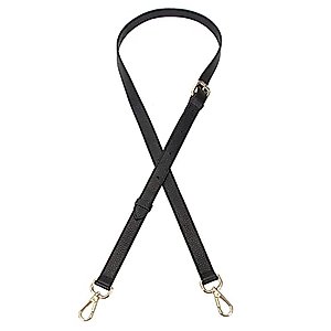 LIVE UP Full Grain Leather Adjustable Replacement Cross Body Purse Shoulder Strap Handbag Bag Wallet, 2/3” Wide (Black)